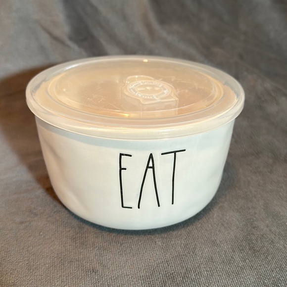 Rae Dunn | Kitchen | Rae Dunn Eat White Ceramic Food Storage Container ...